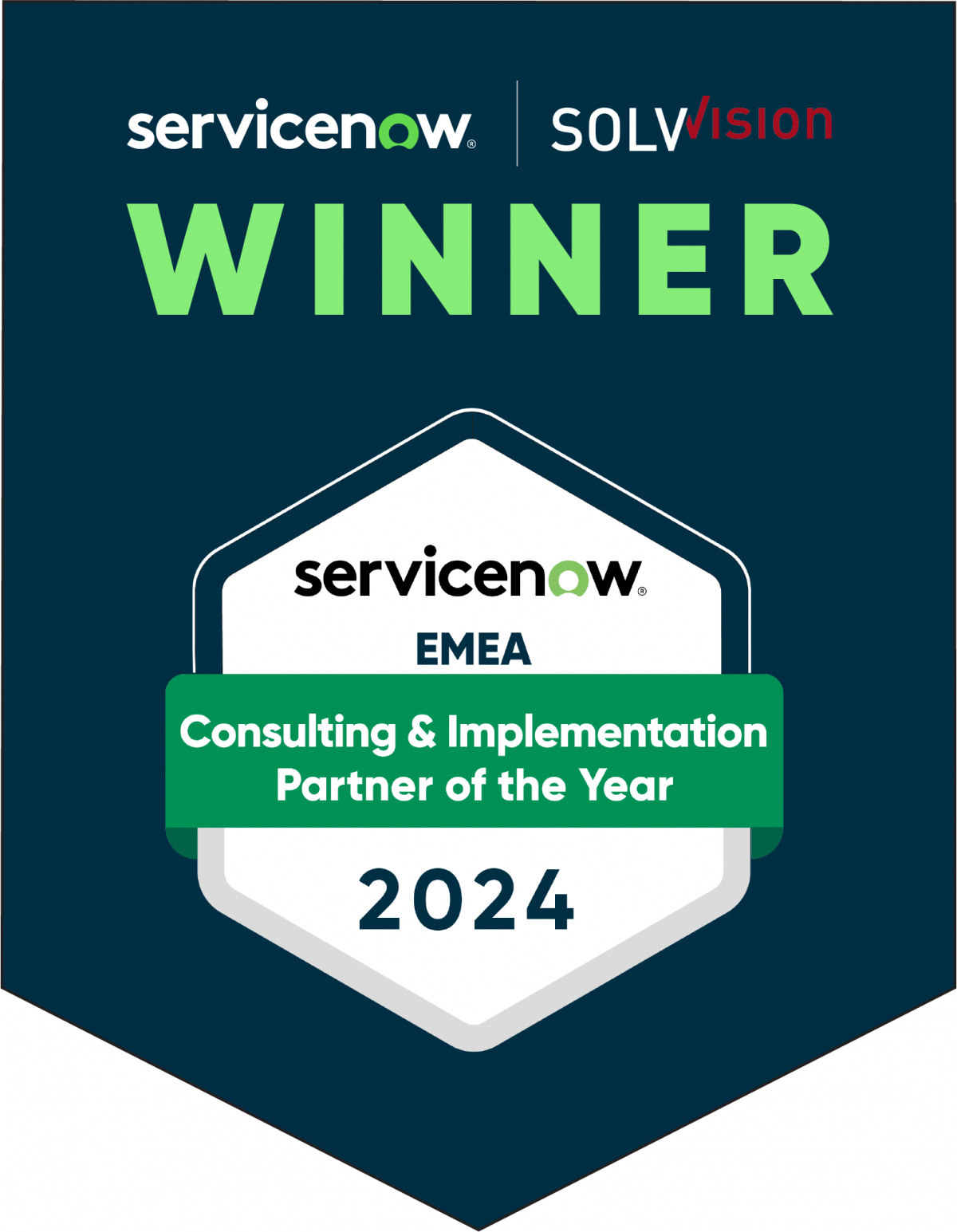 SOLVVision ist Gewinner des ServiceNow Partner Awards als Consulting and Implementation Partner ...
